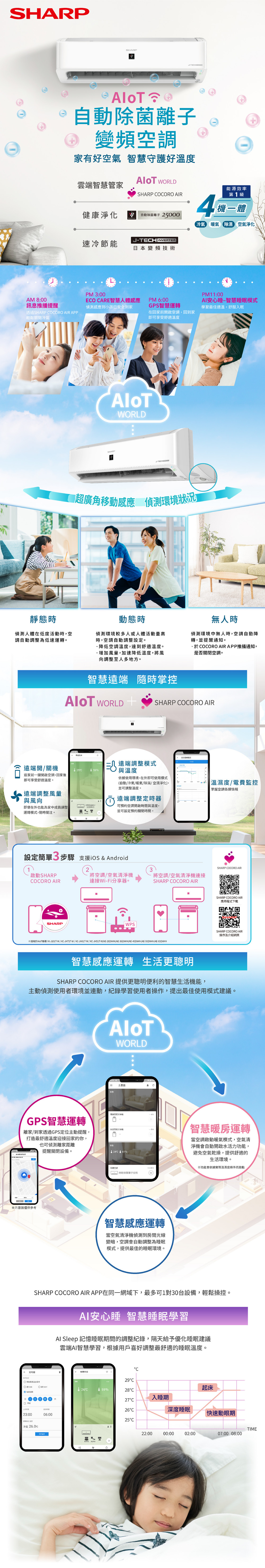 SHARP夏普頂級系列一級變頻冷暖空調R32 AE-50ZAMH/AY-50ZAMH-W