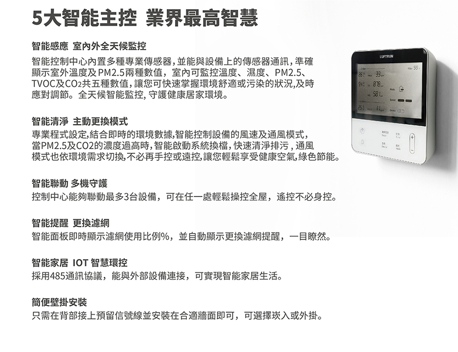 LUFTRUM新風淨化全熱交換系統NCX380 NCX-380